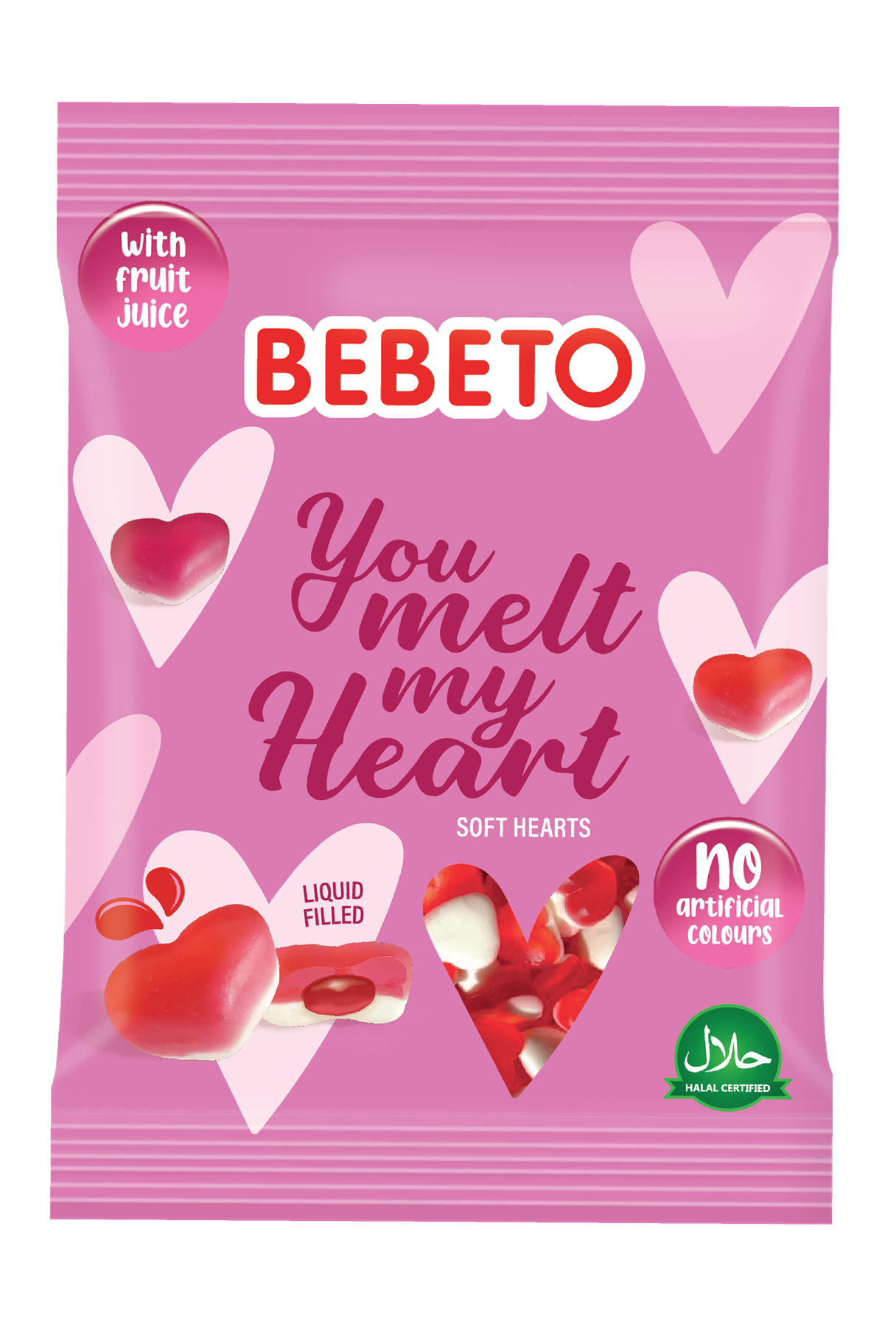 Bebeto “You Melt My Heart” Hearts 130 g - Sweets