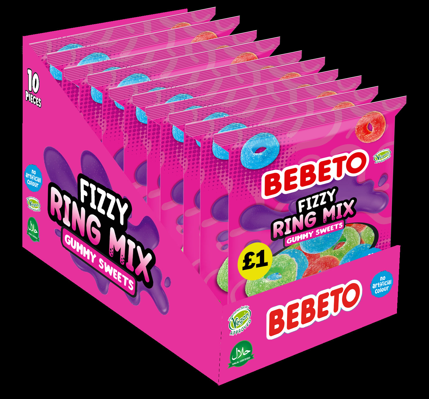 BEBETO FIZZY RING MIX 150G (PMP) X 10 – Bebeto