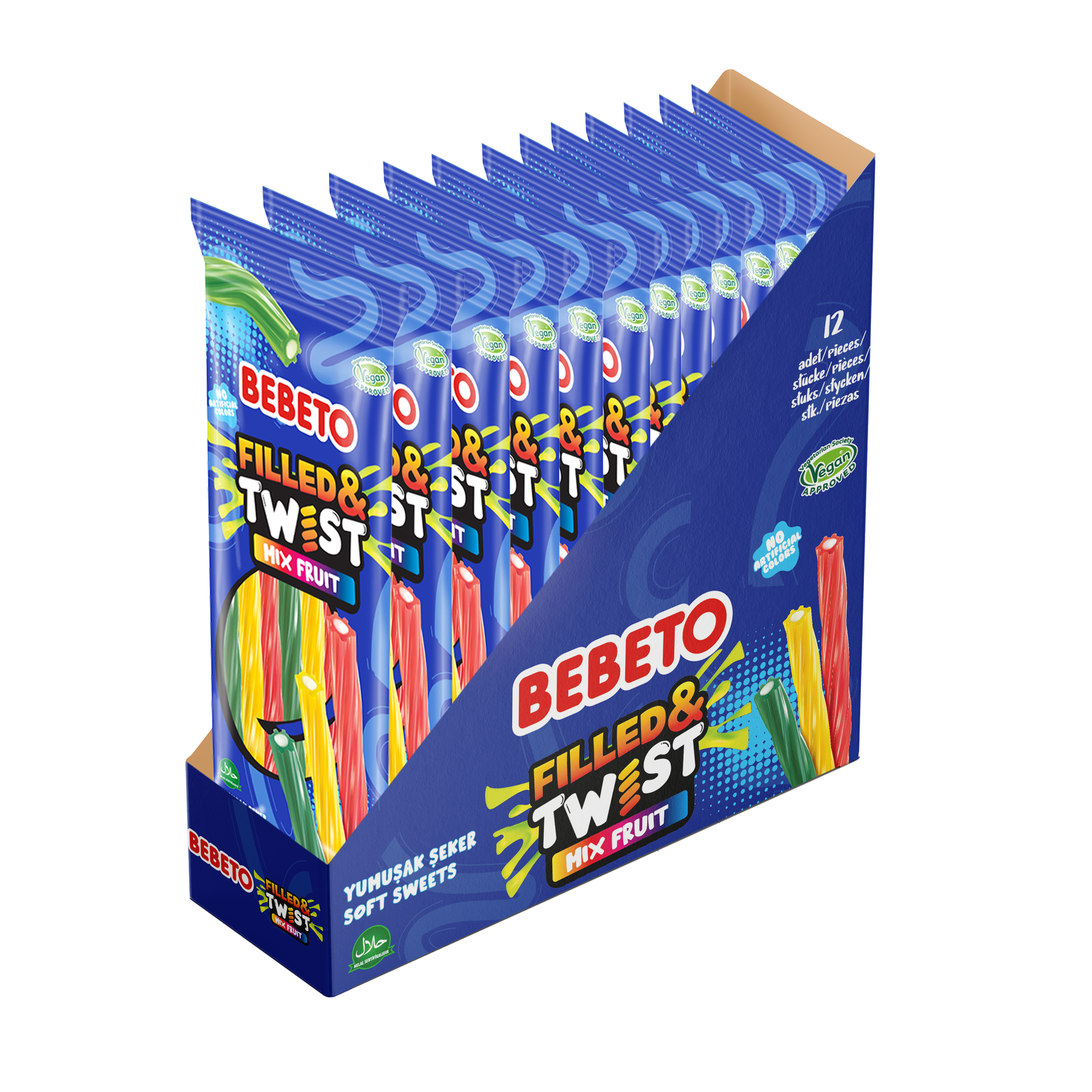 FRUIT TWISTS WACKY STICK PENCILS 180G X 12 – Bebeto