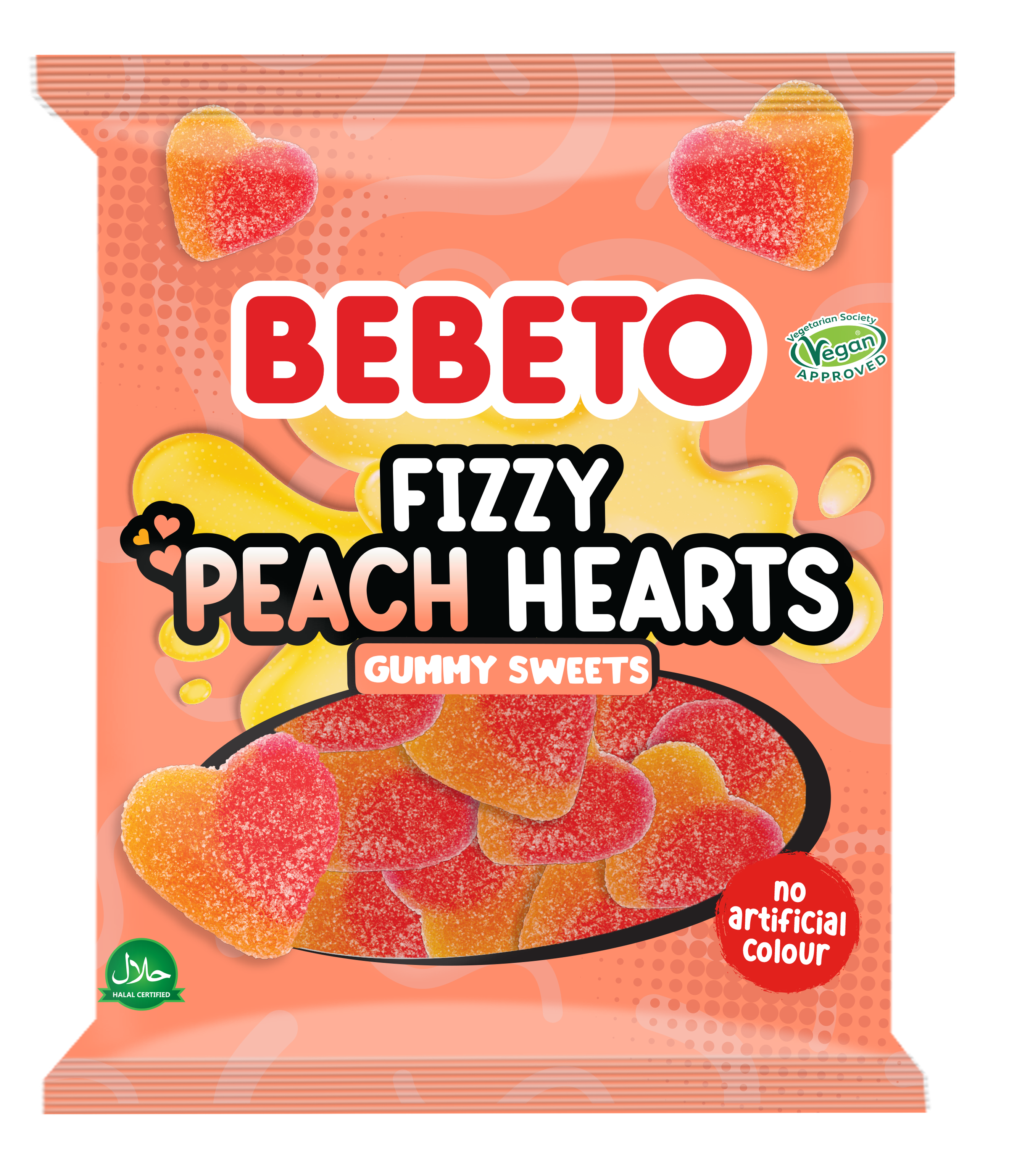 FIZZY PEACH HEARTS (VEGAN) – Bebeto