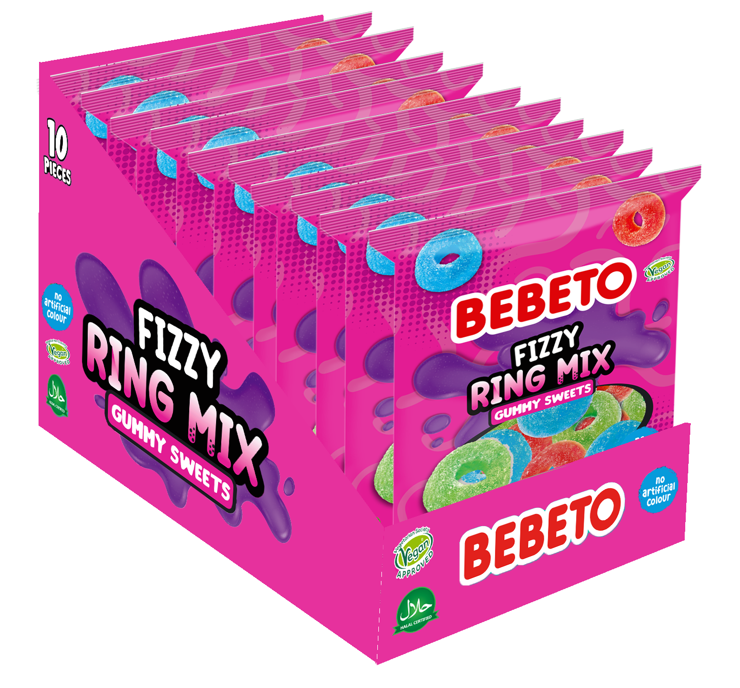 BEBETO FIZZY RING MIX 150G (NPM) X10 – Bebeto