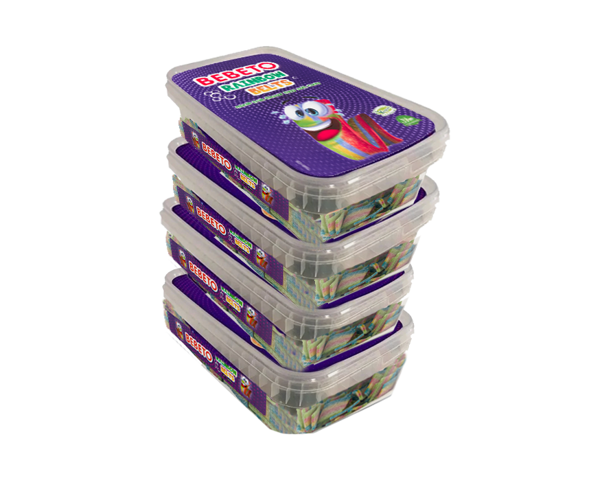 RAINBOW BELTS TUB 400G X 12 – Bebeto